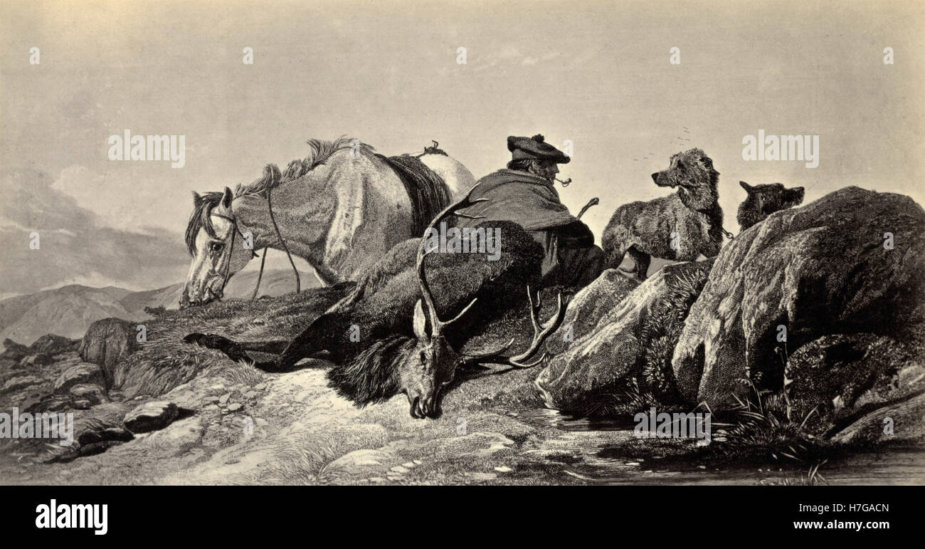 Scottish hunter, painting Stock Photo - Alamy