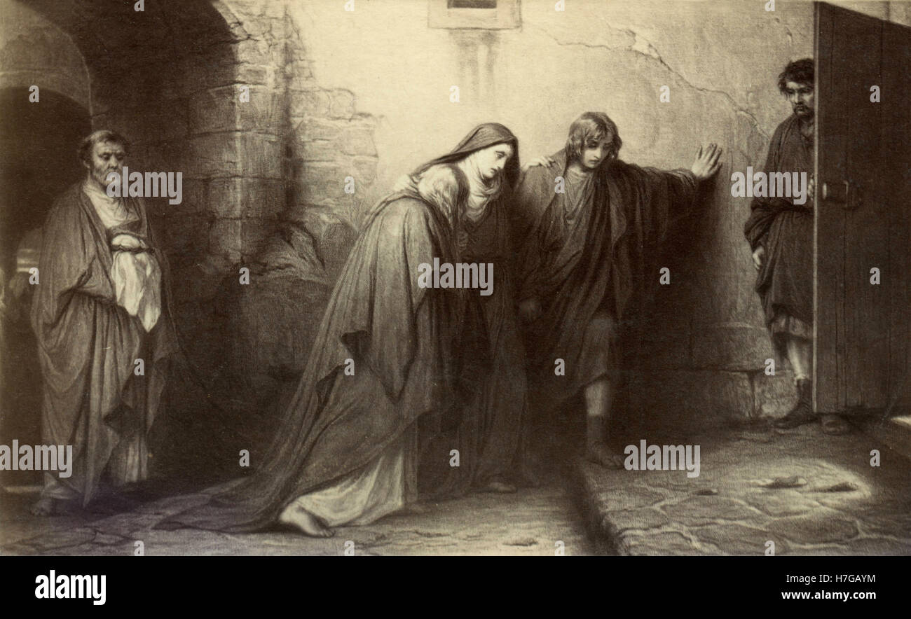 The return from Golgotha, painting by Delaroche Stock Photo - Alamy