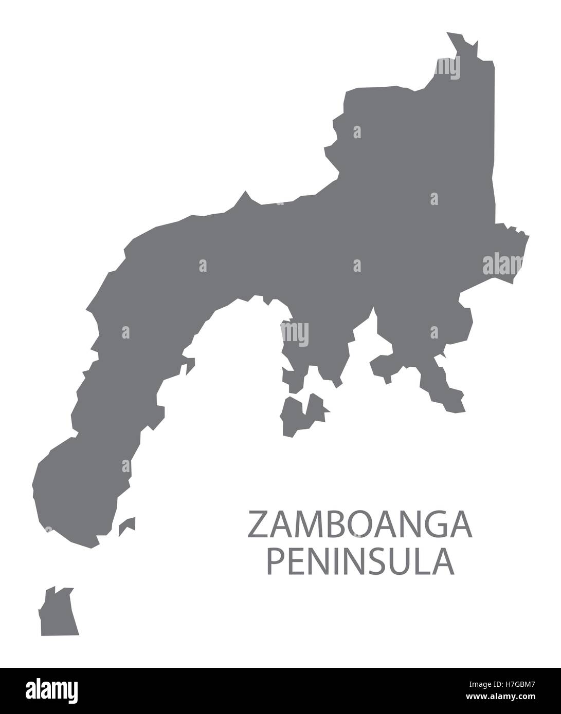 Zamboanga Peninsula Philippines Map grey Stock Vector Image & Art - Alamy