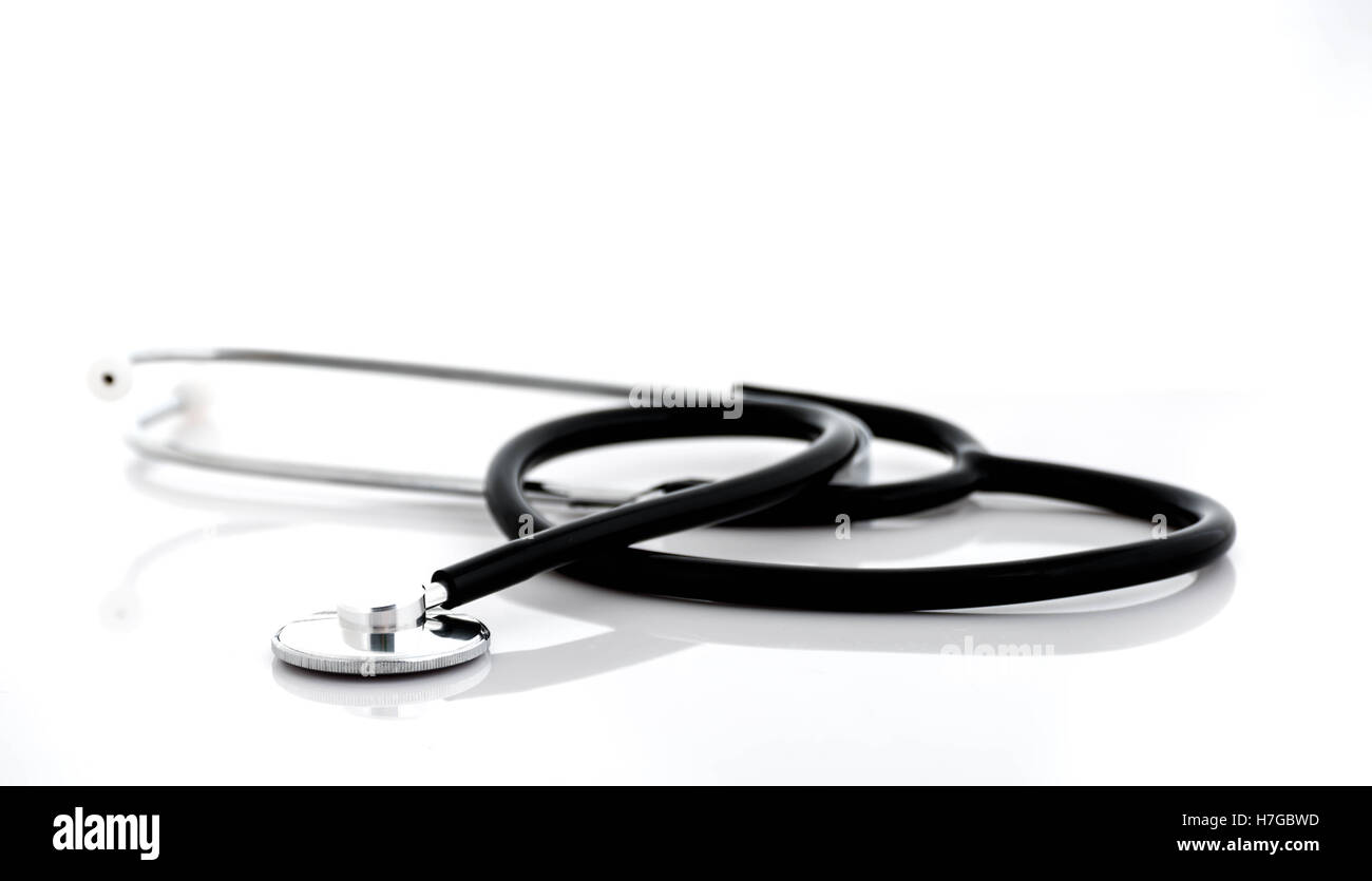 stetoscope on white background Stock Photo - Alamy