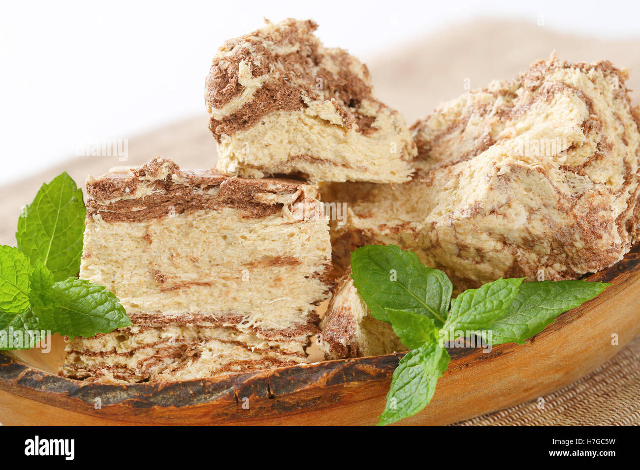 Marble sesame halva with cocoa Stock Photo - Alamy