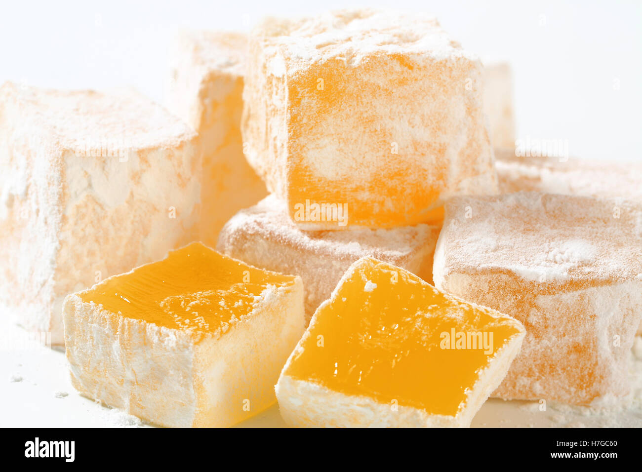 Greek loukoumi (Turkish delight) with delicious Mastic flavor Stock ...