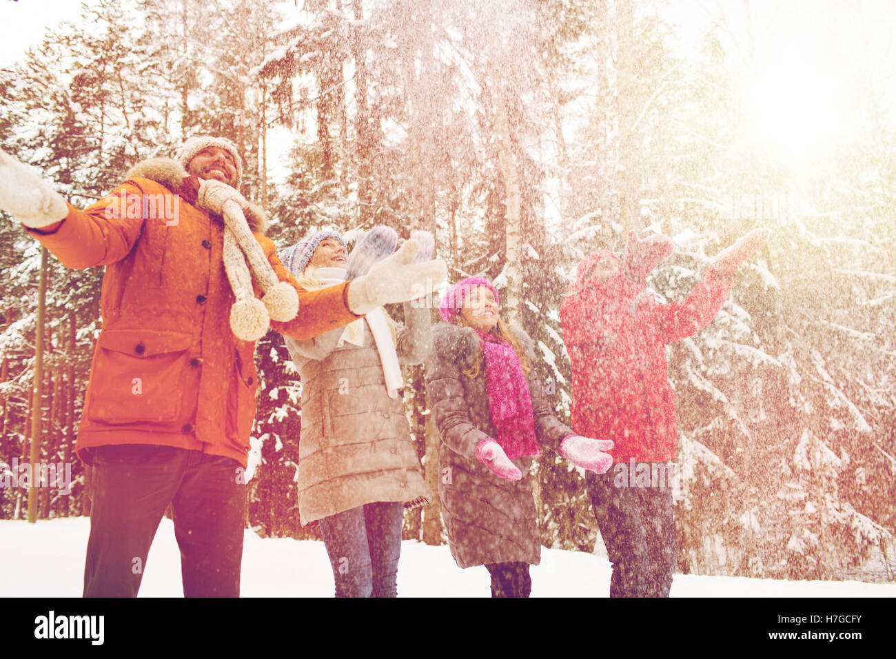 Men in snow winter with friends hi-res stock photography and images - Alamy