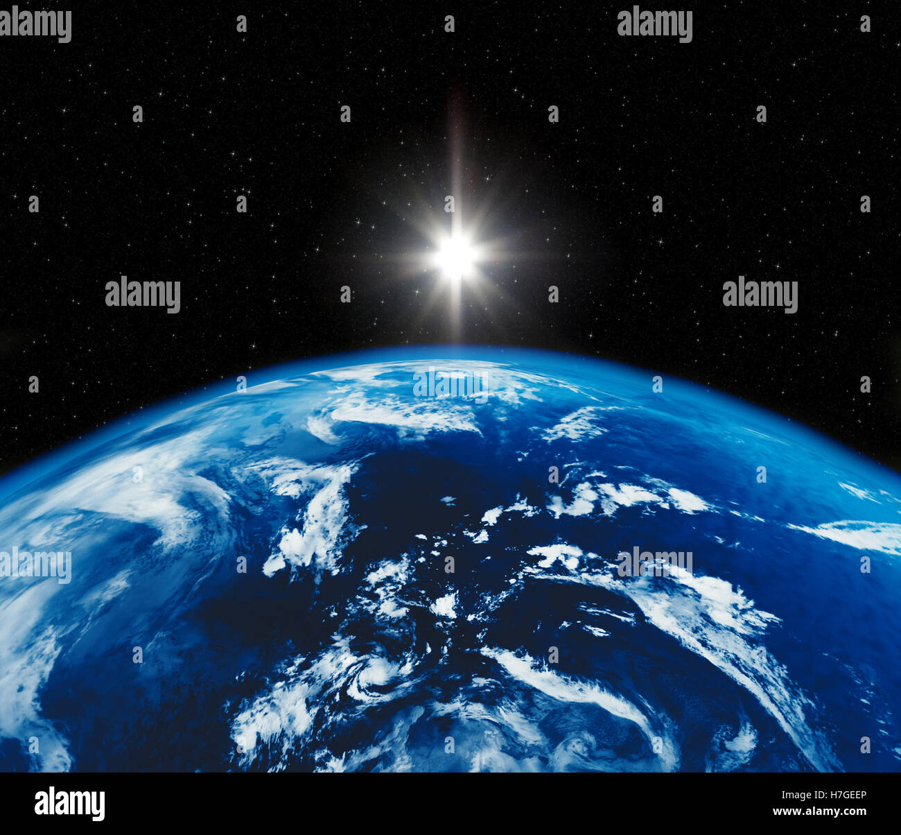 Earth - blue planet - 3D Render Stock Photo - Alamy