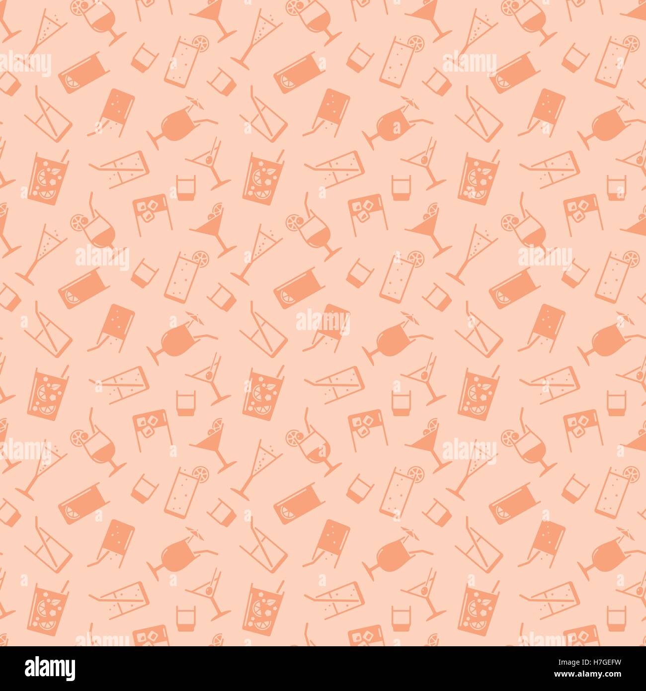 Seamless background pattern of drinks icons Stock Vector Image & Art ...