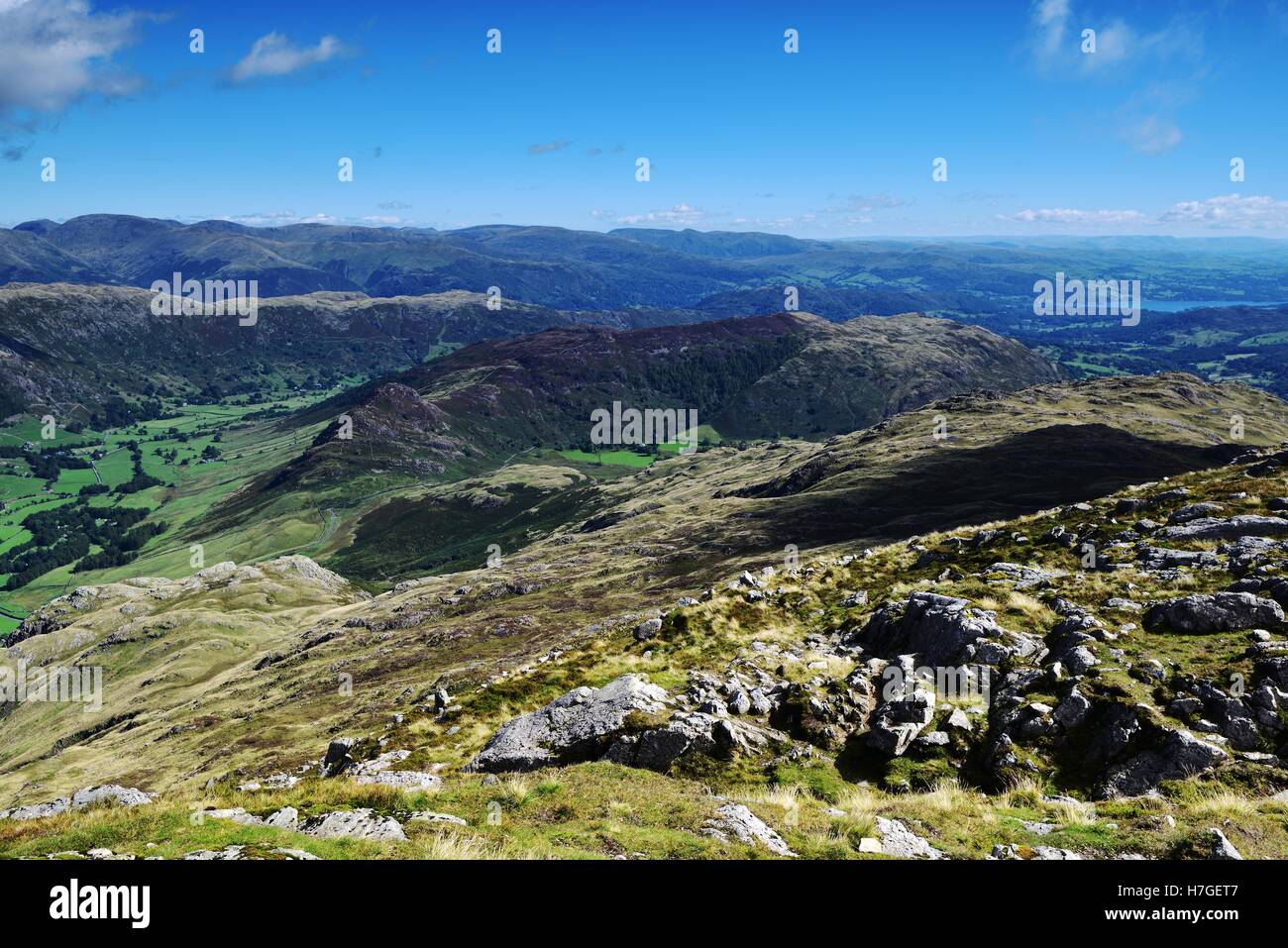 Side Pike and Lingmoor fells from Pike of Blisco Stock Photo - Alamy
