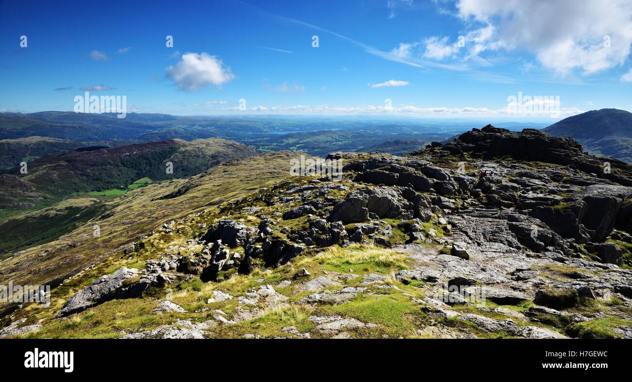 Across the cairn to Coniston fells Stock Photo - Alamy