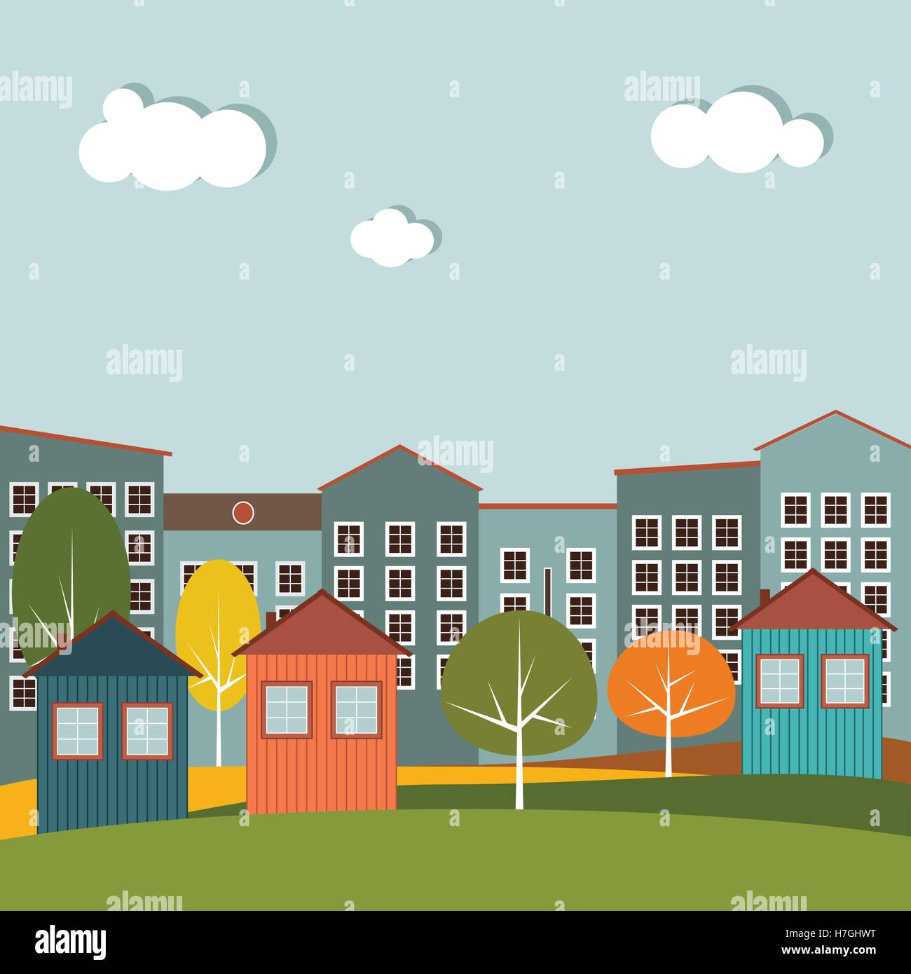 Colorful Houses. Real Estate Concept Stock Vector Image & Art - Alamy