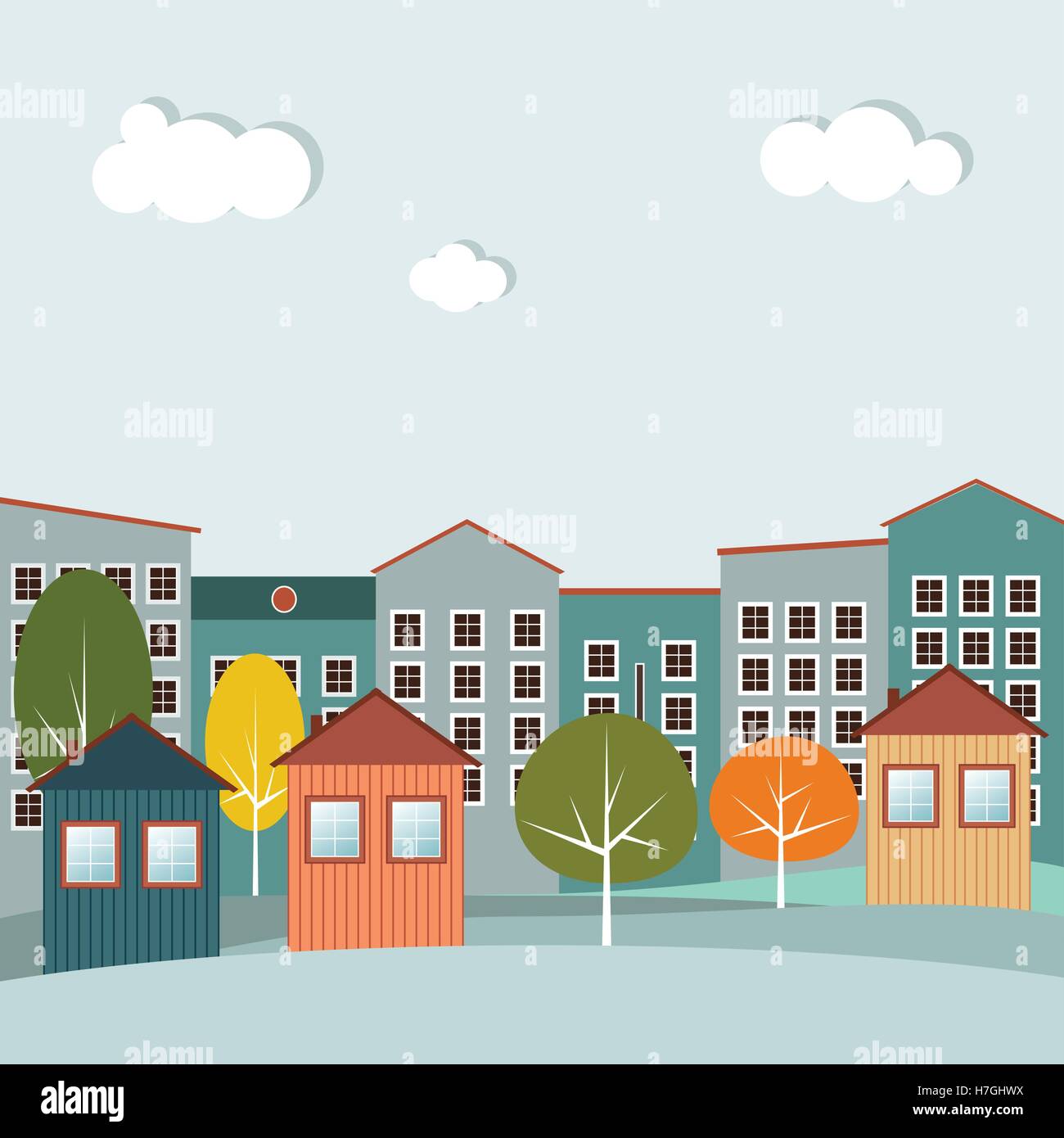 Colorful Houses. Real Estate Concept Stock Vector Image & Art - Alamy
