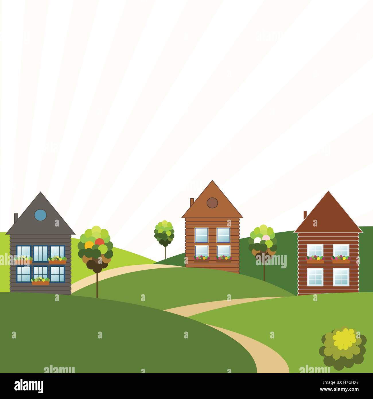 Colorful Houses. Real Estate Concept Stock Vector Image & Art - Alamy