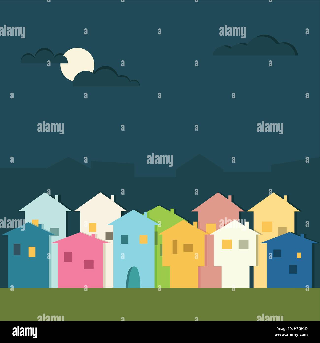 Colorful Houses. Real Estate Concept Stock Vector Image & Art - Alamy