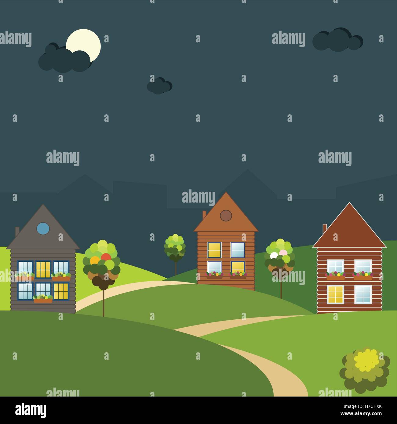 Colorful Houses. Real Estate Concept Stock Vector Image & Art - Alamy