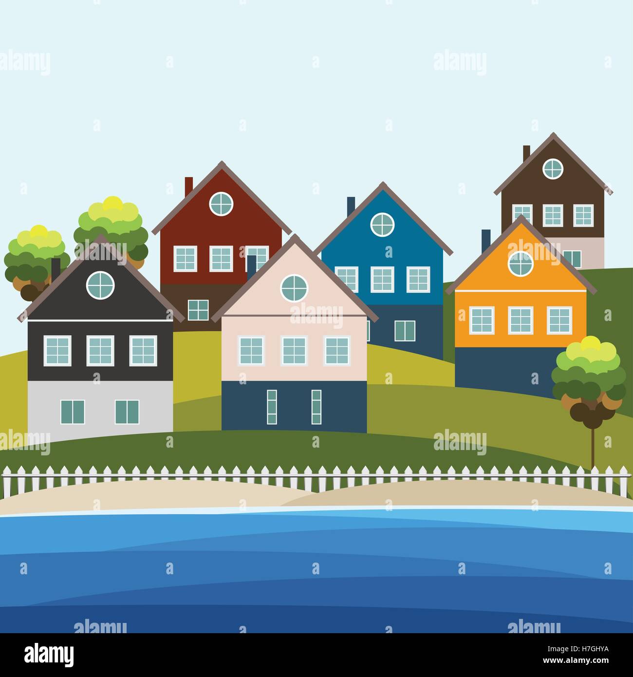 Colorful Houses. Real Estate Concept Stock Vector Image & Art - Alamy