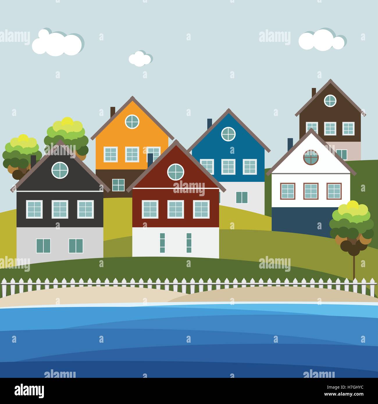 Colorful Houses. Real Estate Concept Stock Vector Image & Art - Alamy