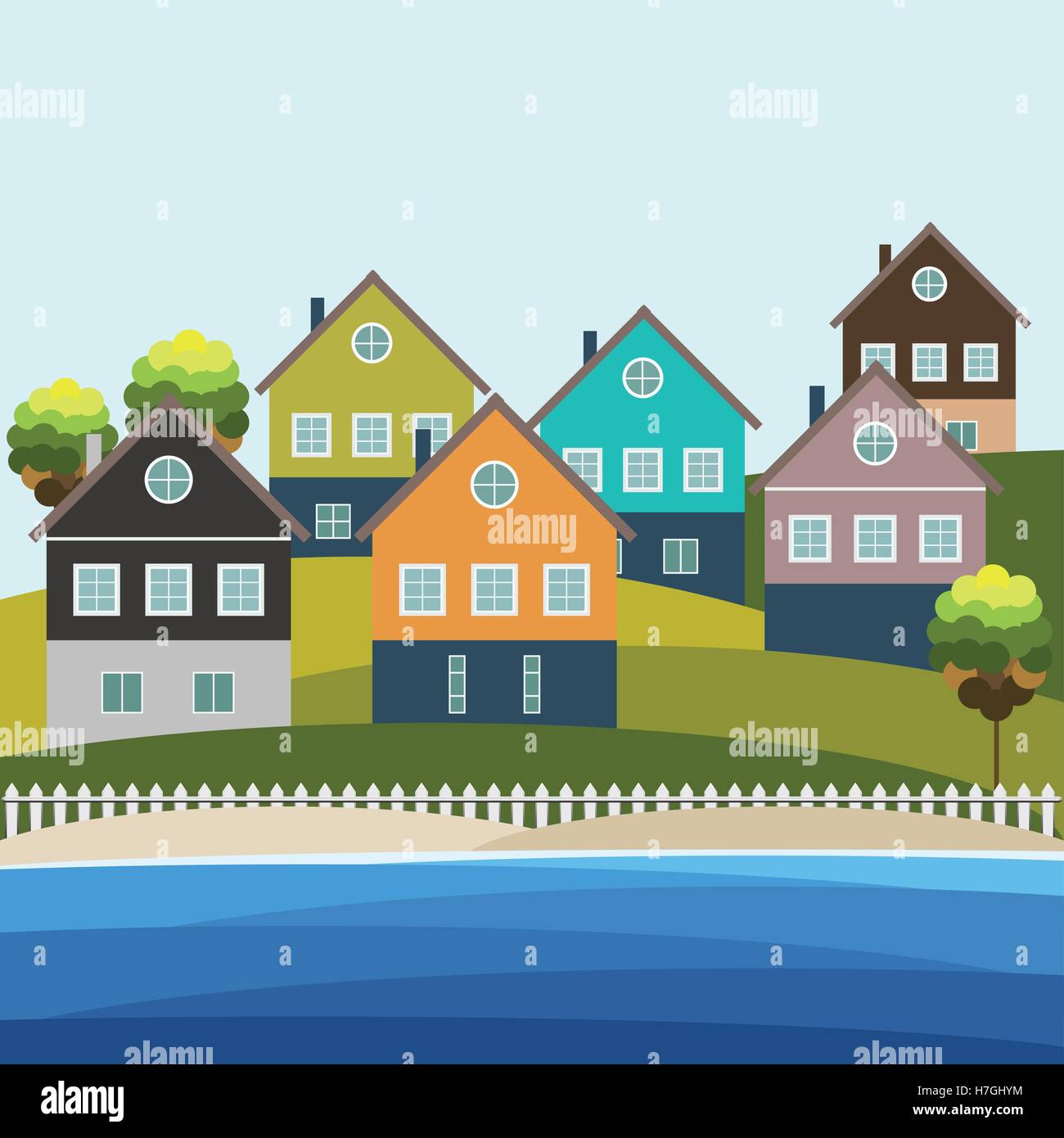 Colorful Houses. Real Estate Concept Stock Vector Image & Art - Alamy