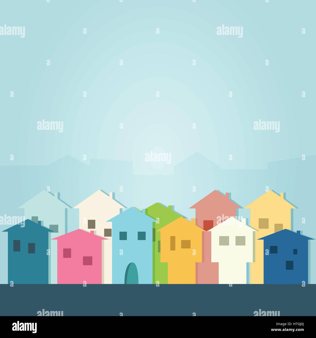Colorful Houses. Real Estate Concept Stock Vector Image & Art - Alamy