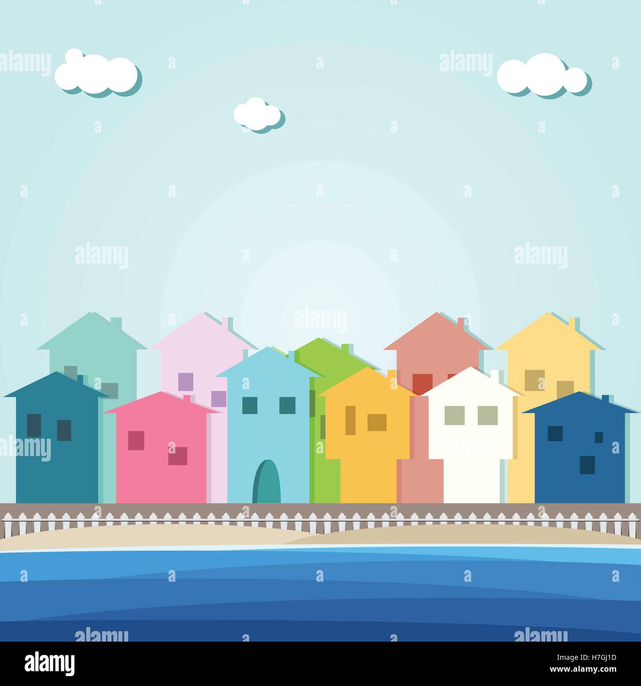Colorful Houses. Real Estate Concept Stock Vector Image & Art - Alamy