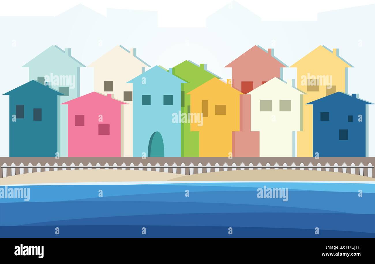 Colorful Houses. Real Estate Concept Stock Vector Image & Art - Alamy
