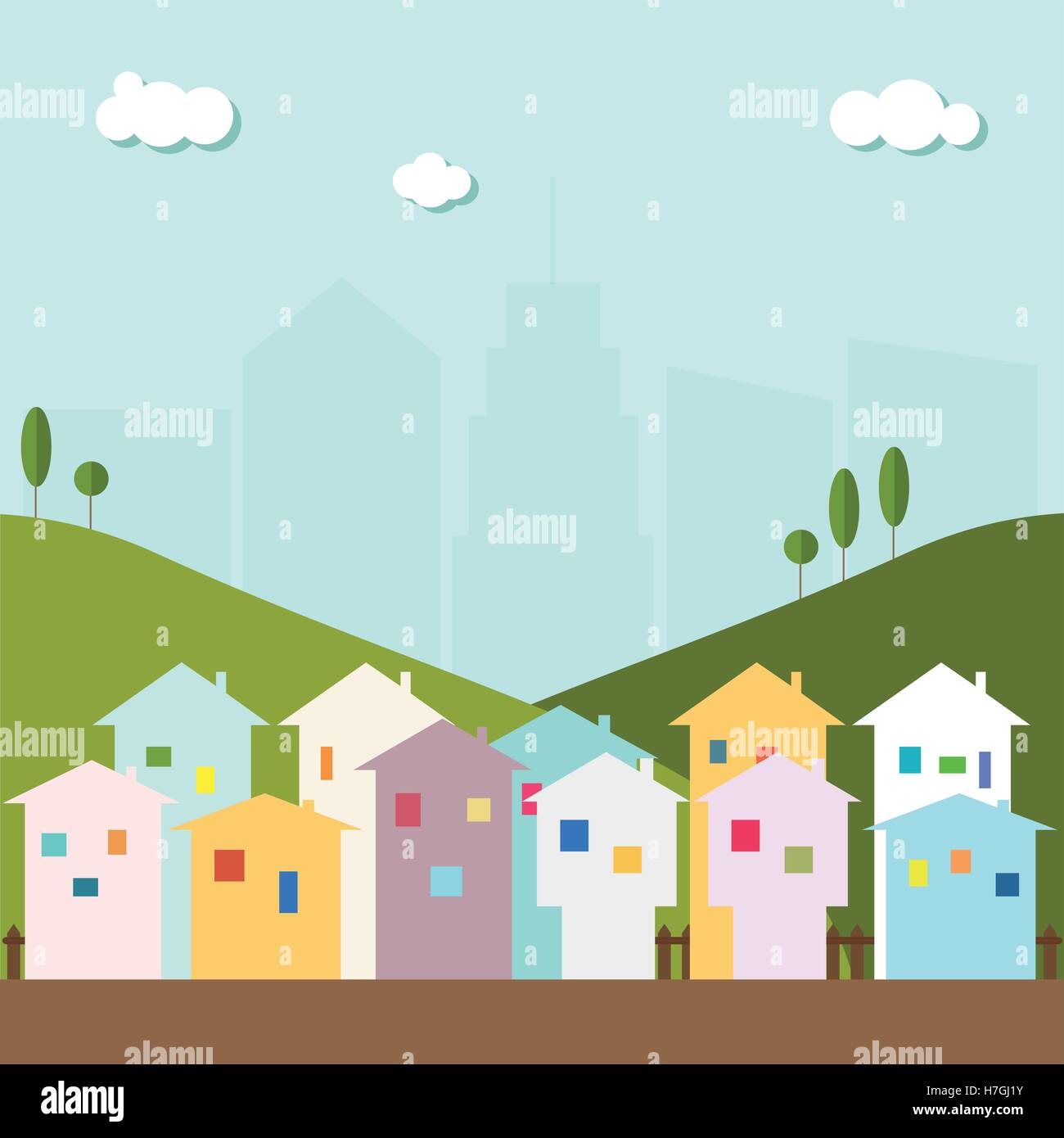 Colorful Houses. Real Estate Concept Stock Vector Image & Art - Alamy