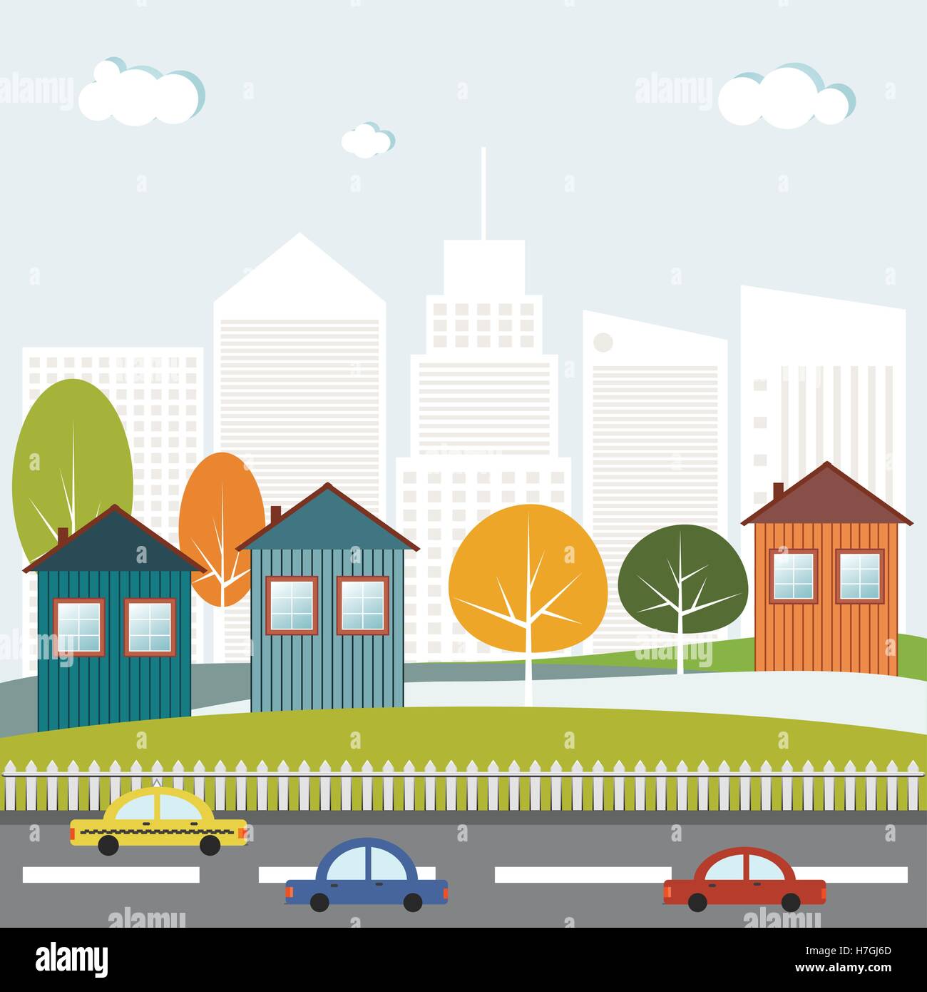 Colorful Houses. Real Estate Concept Stock Vector Image & Art - Alamy