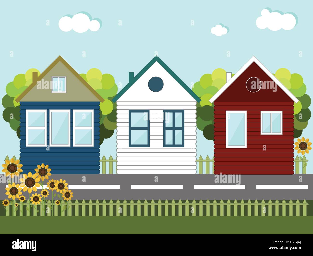Colorful Houses. Real Estate Concept Stock Vector Image & Art - Alamy