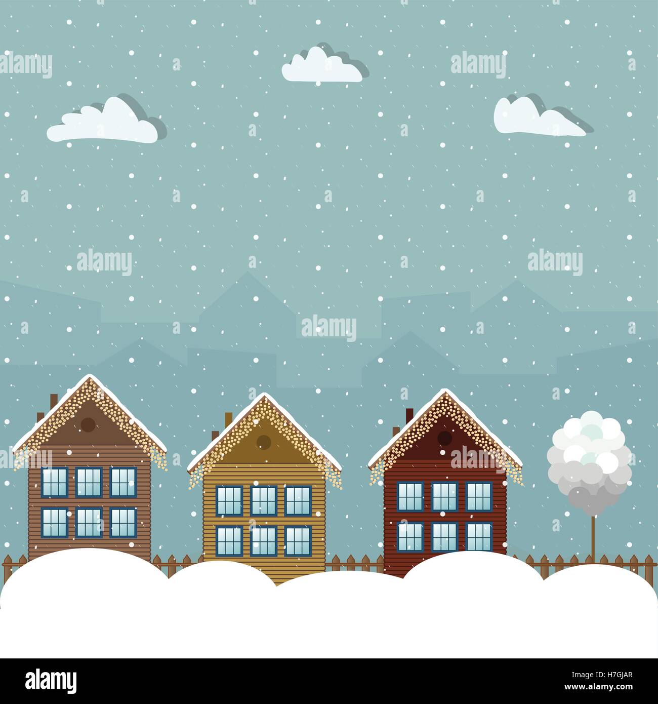 Winter home atmosphere Stock Vector Images - Alamy