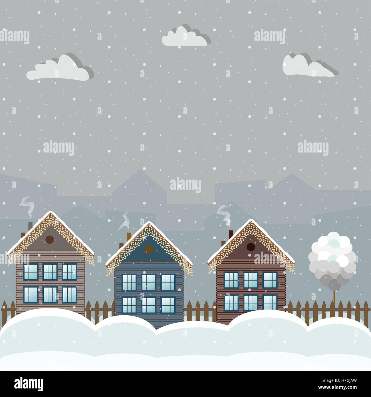 Winter home atmosphere Stock Vector Images - Alamy