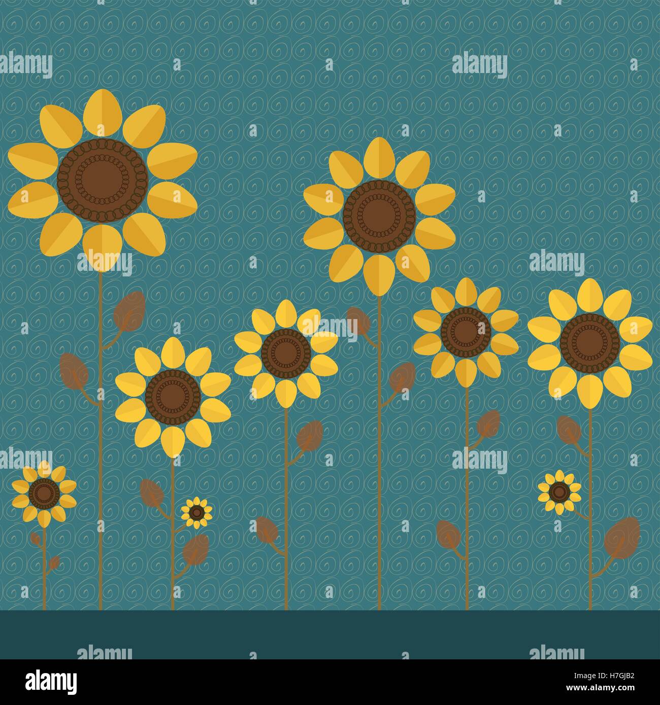 Abstract Field Of Colorful Sunflowers Stock Vector Image & Art - Alamy