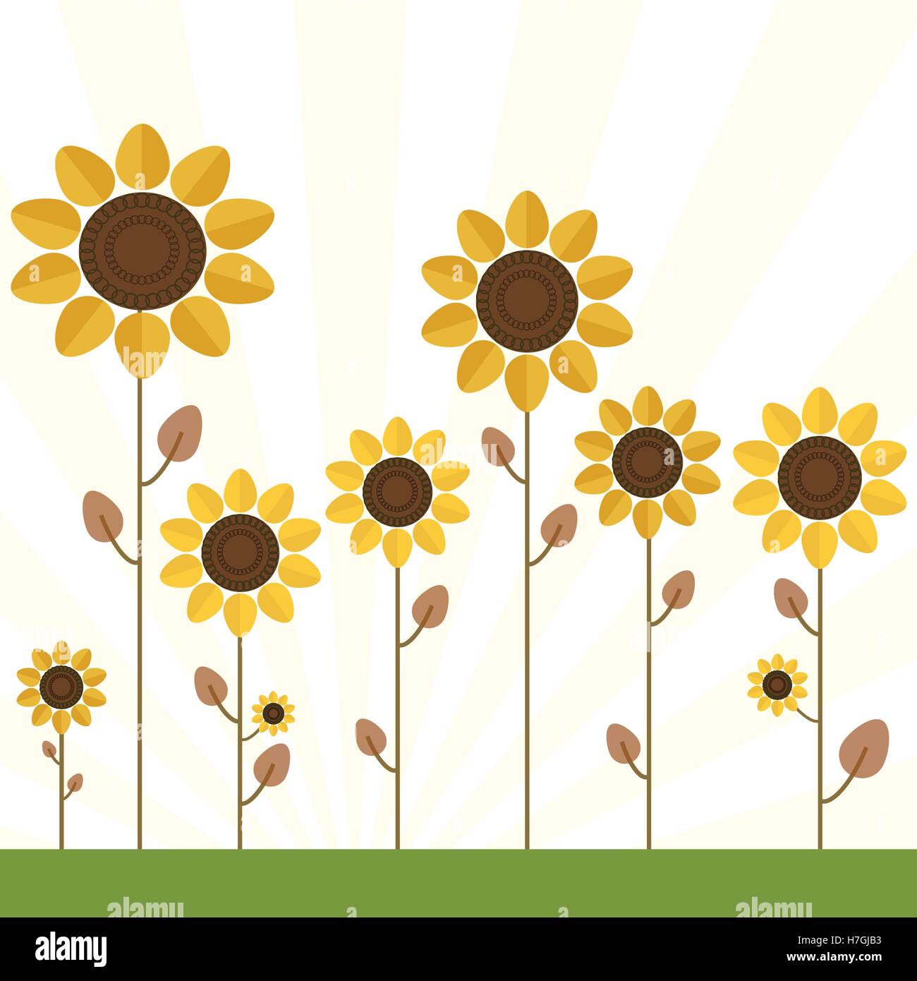 Abstract Field Of Colorful Sunflowers Stock Vector Image & Art - Alamy