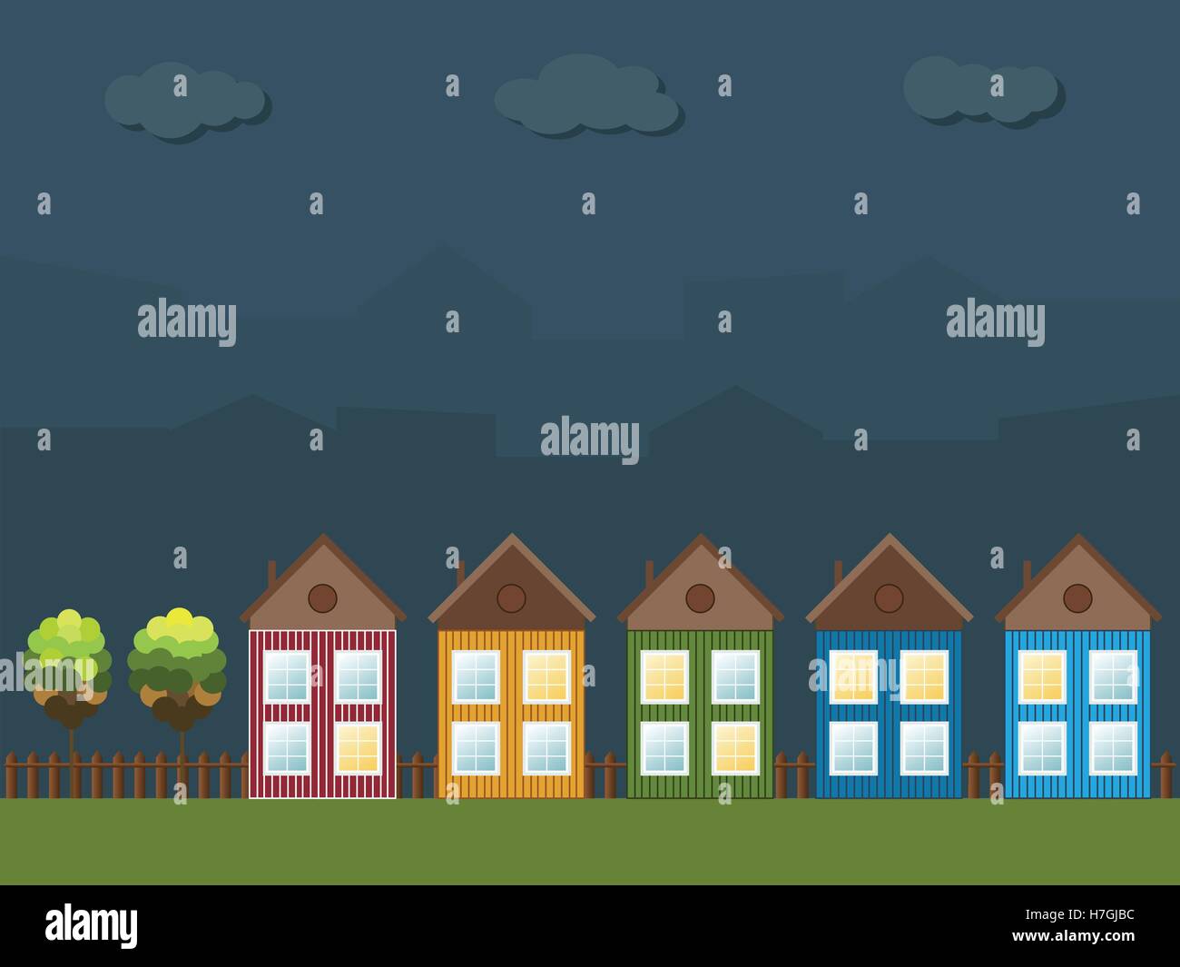 Colorful Houses, Real Estate Concept Stock Vector Image & Art - Alamy