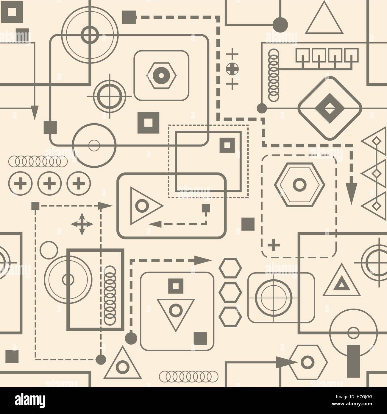 Mechanical seamless pattern 2.3 Retro background Stock Vector Image ...
