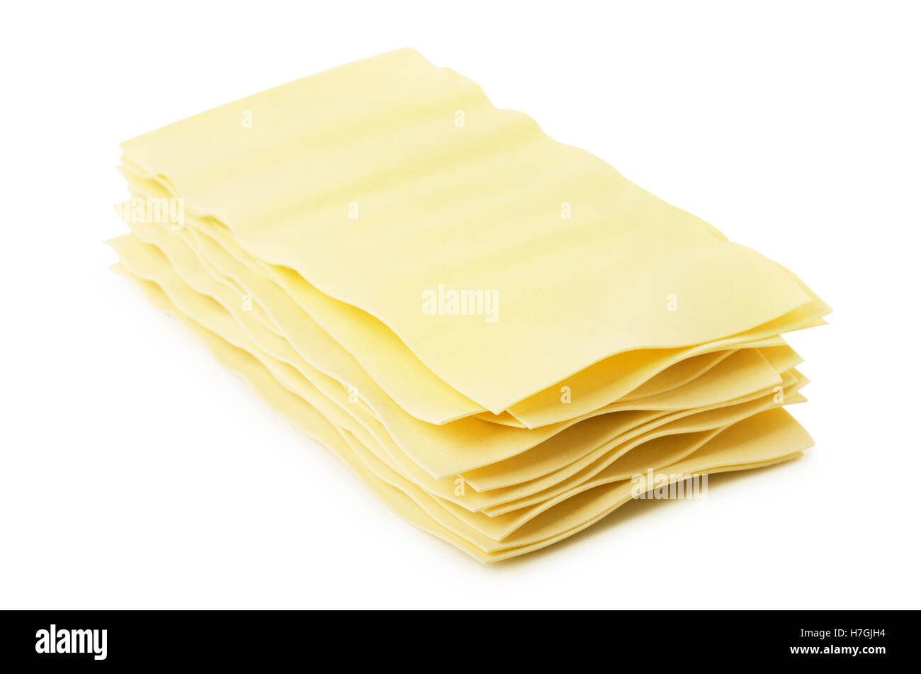 Uncooked lasagna pasta isolated on white background Stock Photo - Alamy