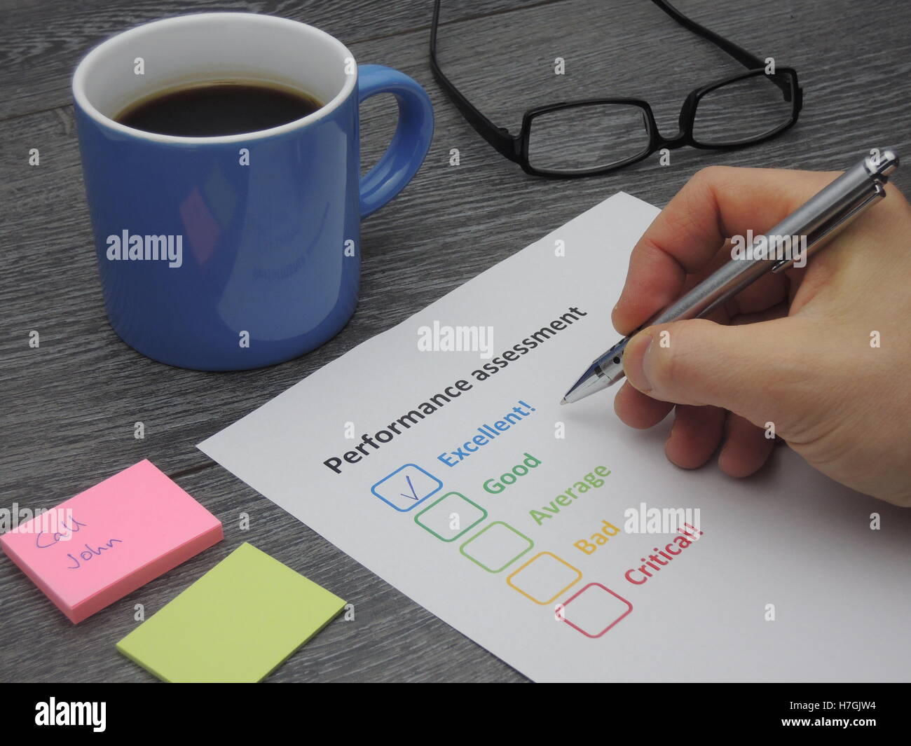 Rating excellent! in an performance assessment Stock Photo - Alamy