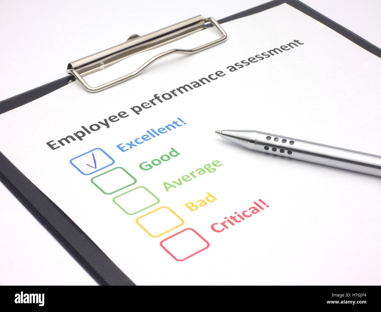 Rating excellent! in an employee performance assessment Stock Photo - Alamy