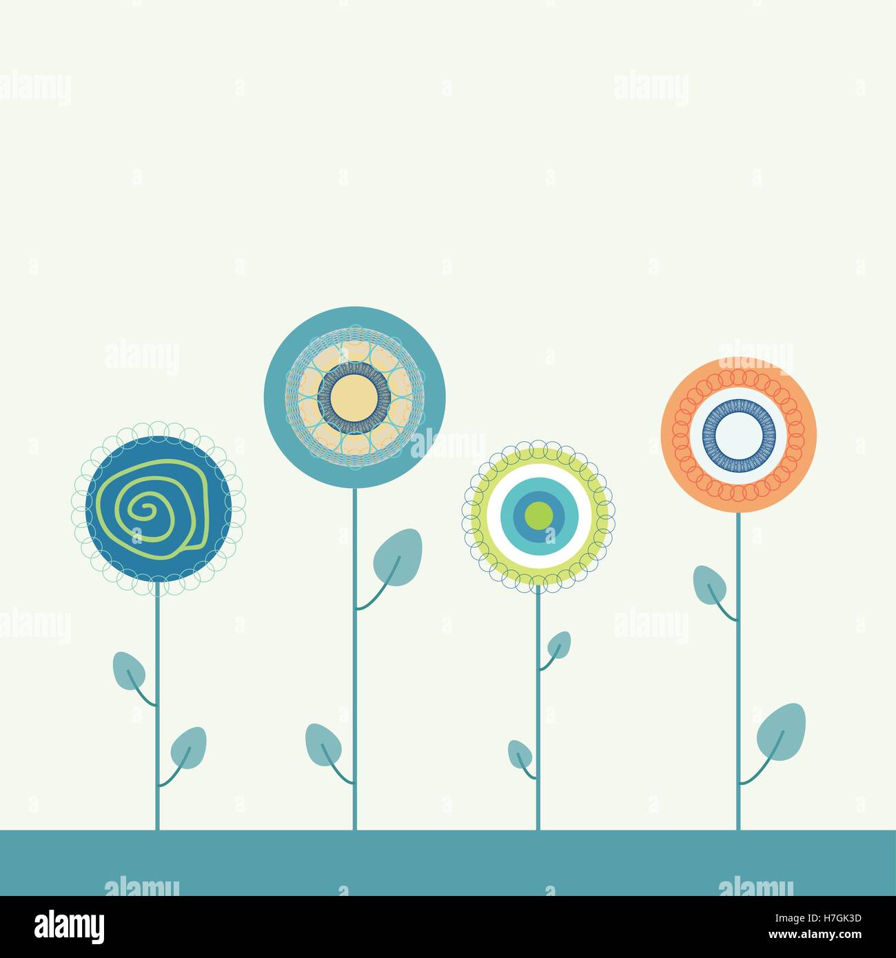 Colorful Illustration With Abstract Flowers Stock Vector Image & Art ...