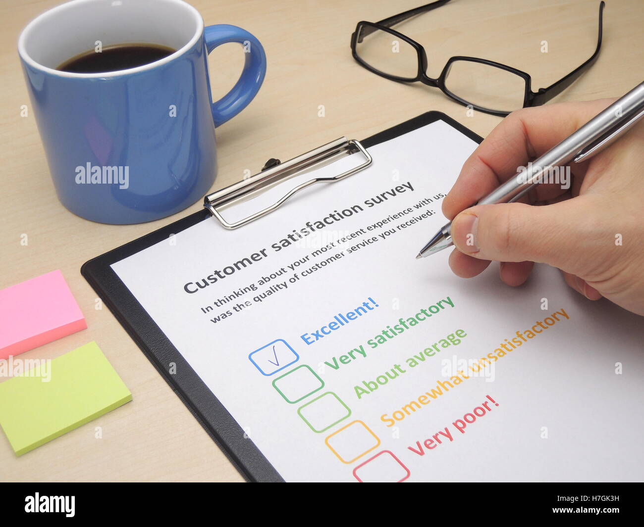 Rating excellent! in a customer satisfaction survey Stock Photo - Alamy