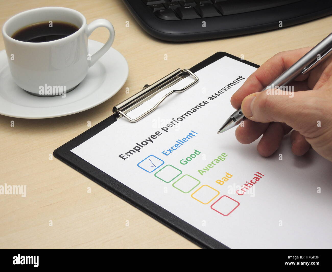 Rating excellent! in an employee performance assessment Stock Photo - Alamy