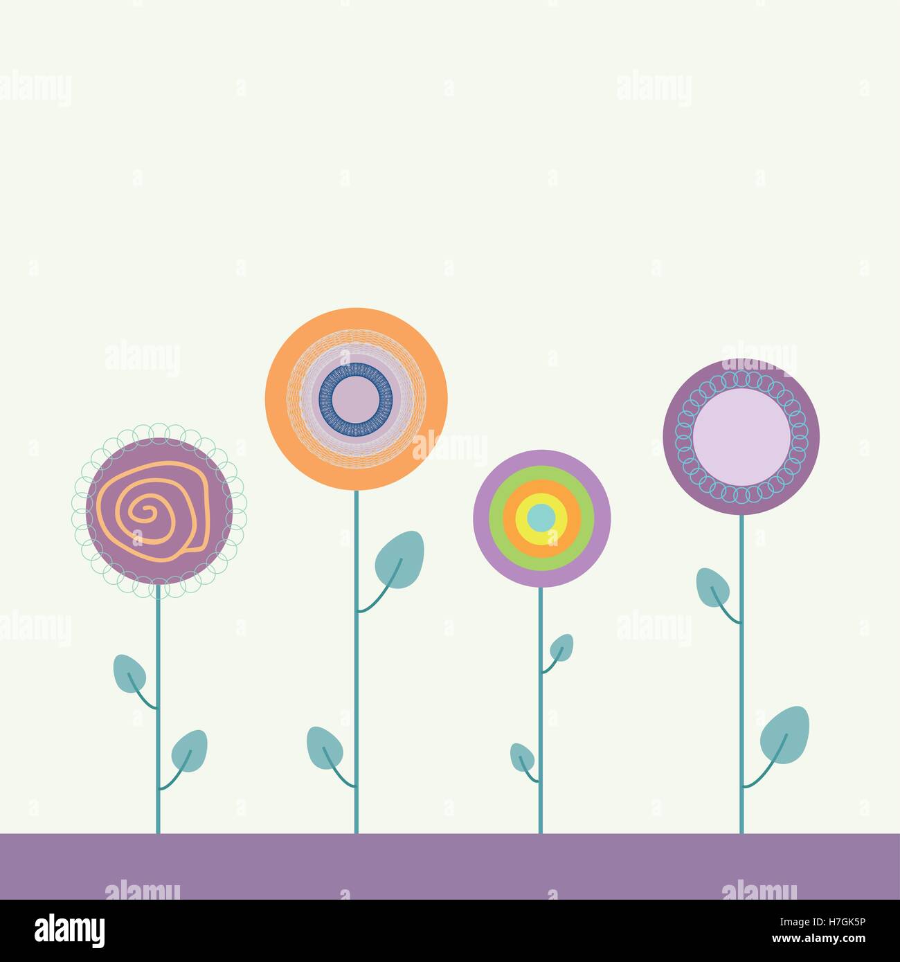 Birthday card with beautiful flowers Stock Vector Images - Alamy