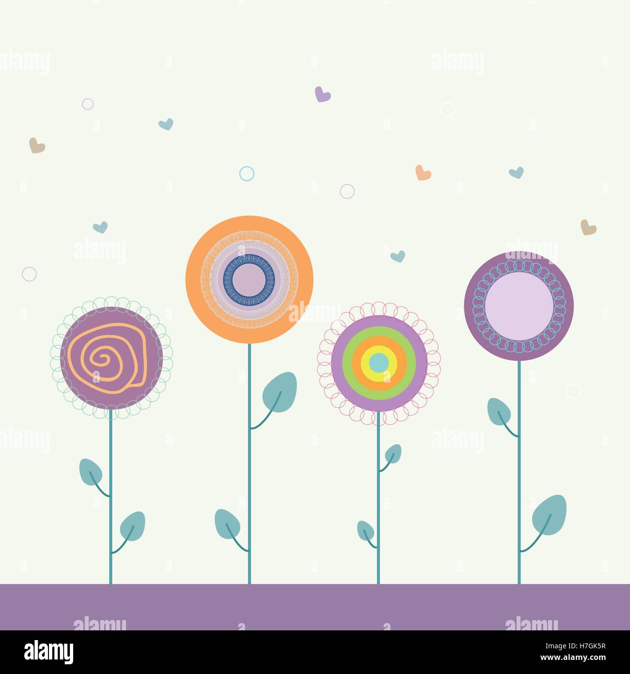 Colorful Illustration With Abstract Flowers Stock Vector Image & Art ...