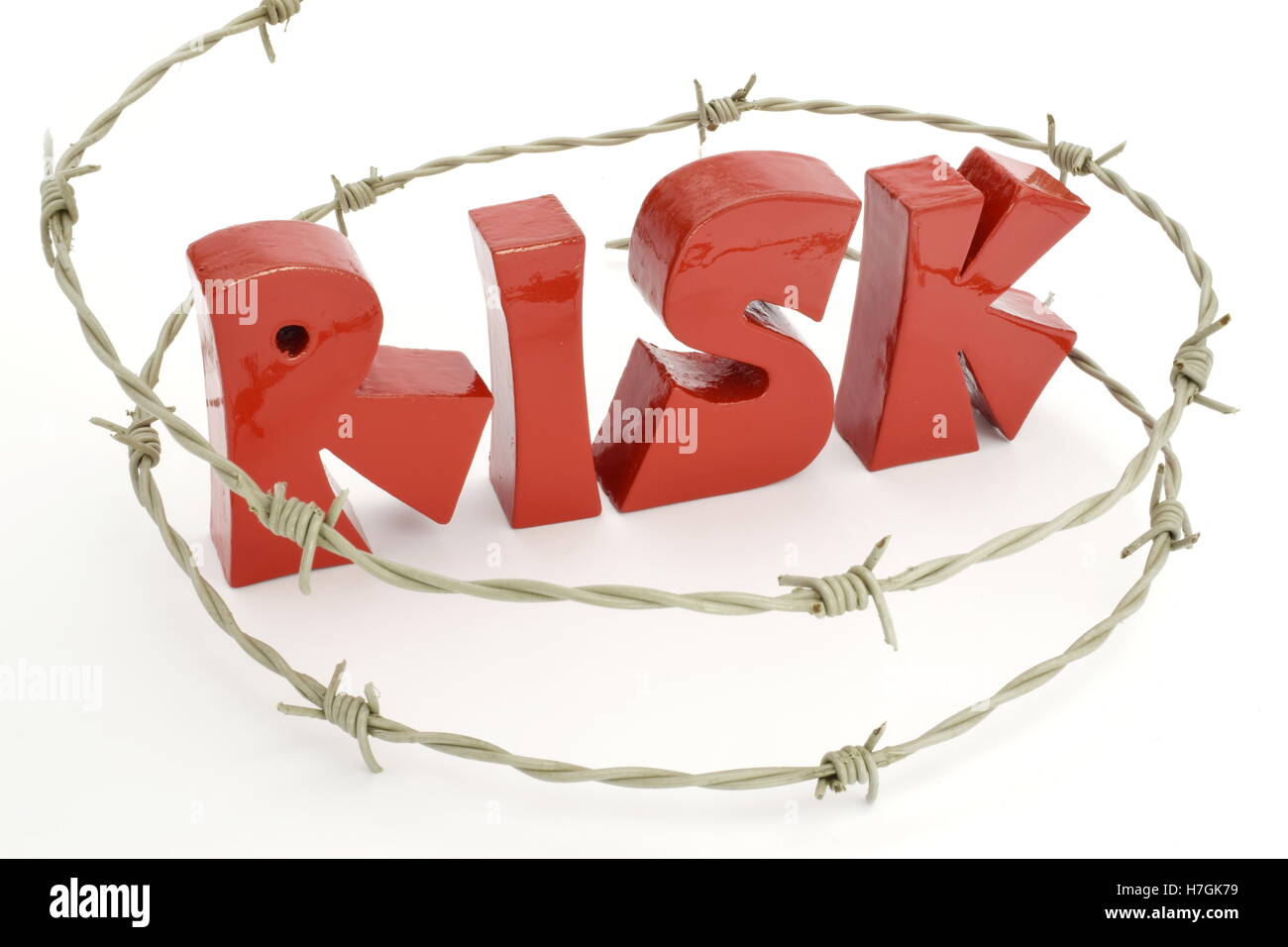 Keeping risk under management and control - symbolized by barb wire ...