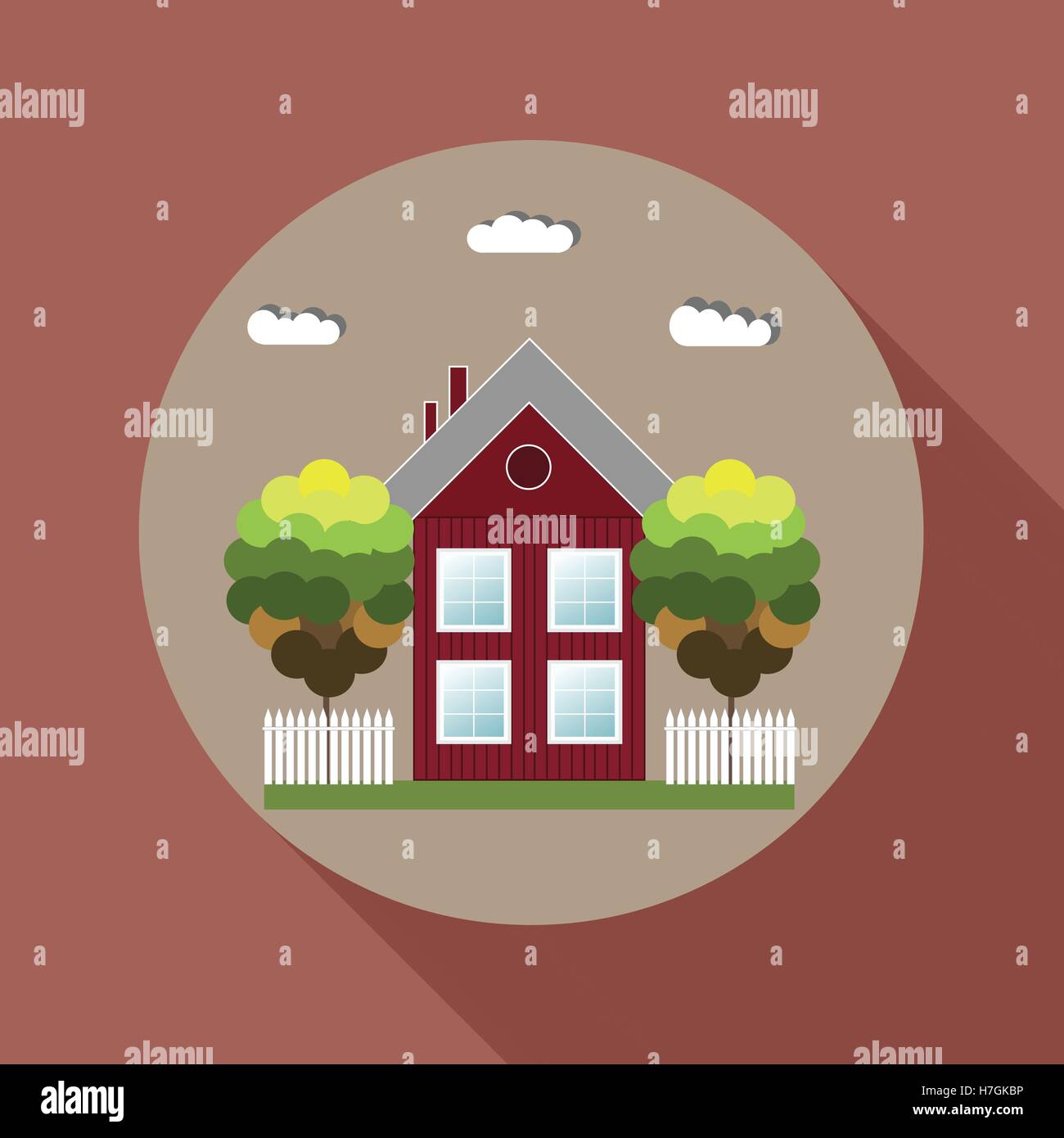 Green and white house Stock Vector Images - Alamy