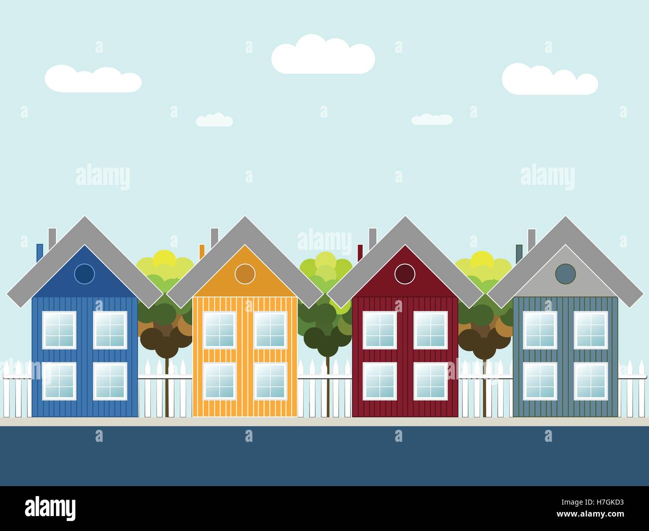 Colorful Houses. Real Estate Concept Stock Vector Image & Art - Alamy