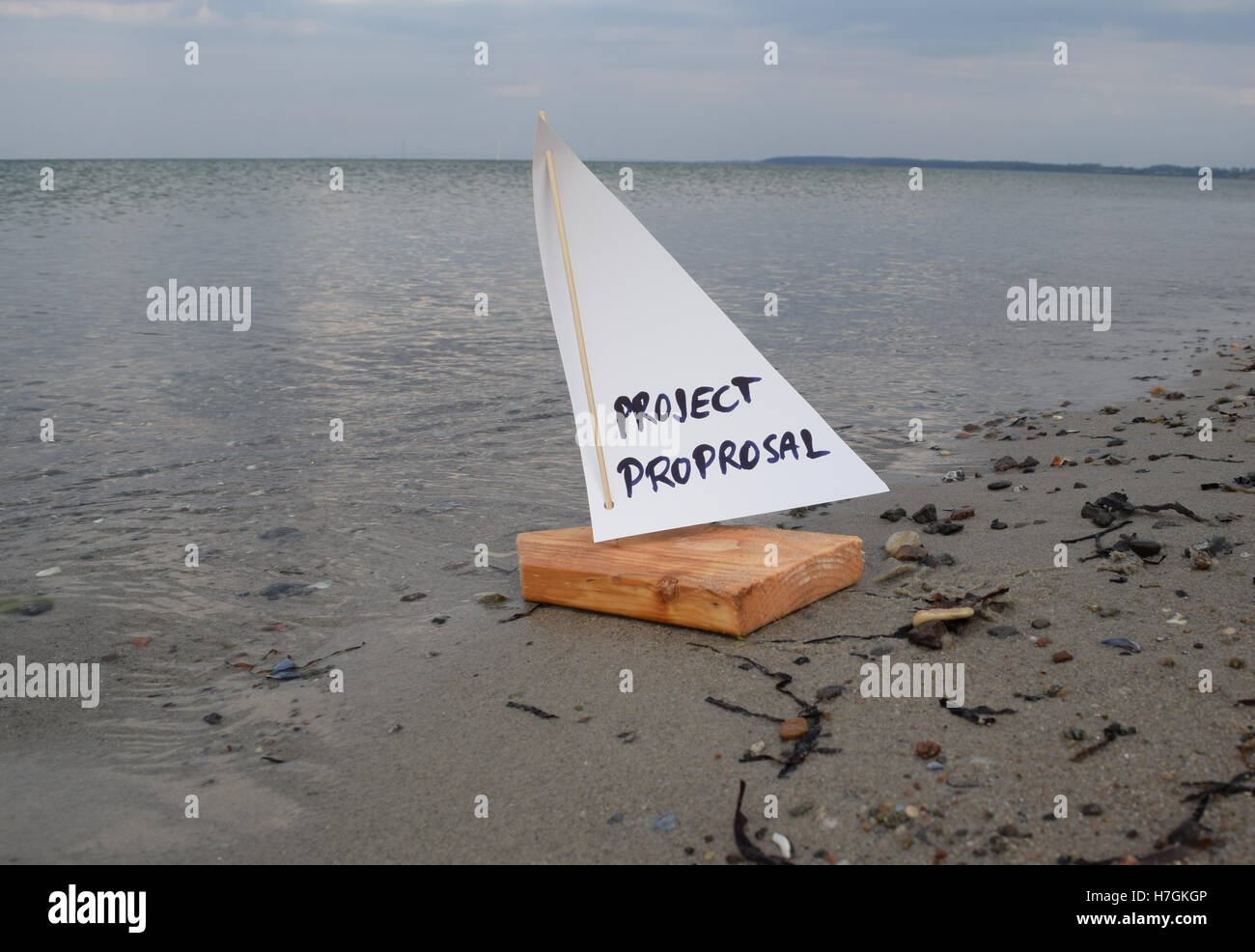 Abstract illustration of launching a project proposal or suggesting a ...