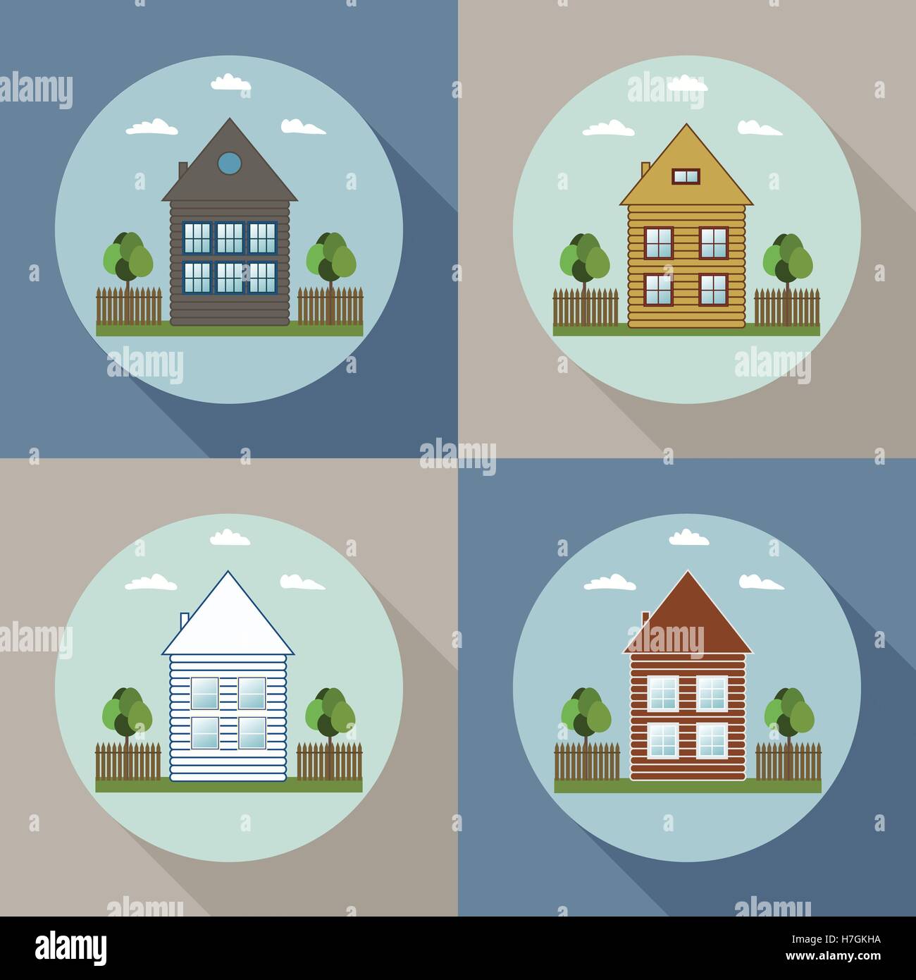 Colorful Wooden House, Think Green Concept Stock Vector Image & Art - Alamy