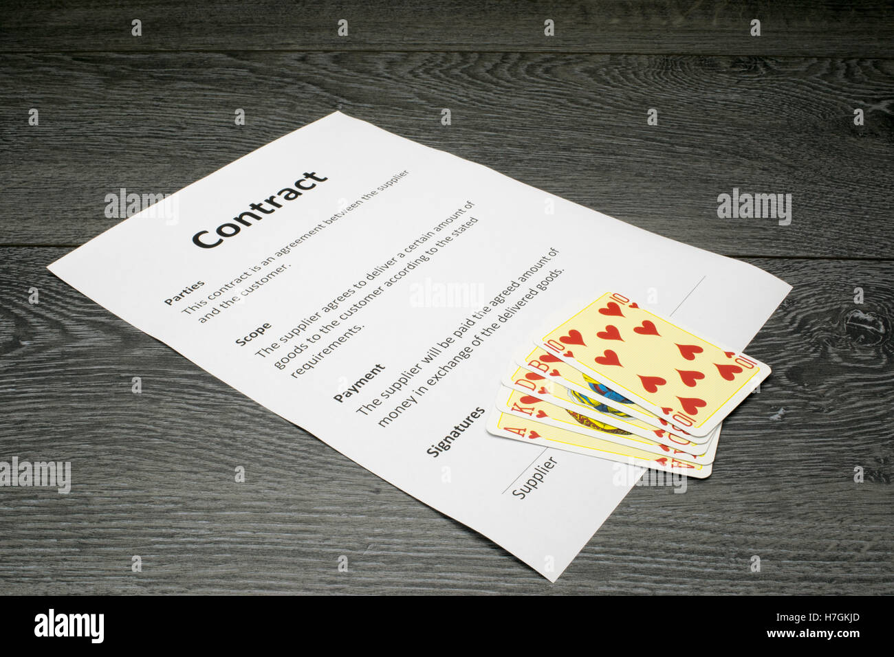 Conceptual or abstract illustration of winning the contract Stock Photo ...