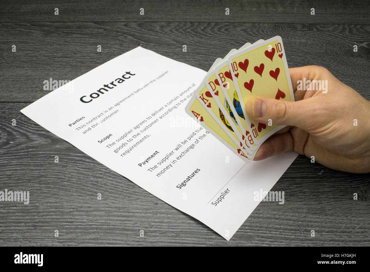 Conceptual or abstract illustration of getting or winning the contract ...