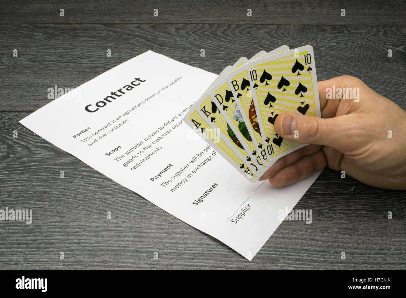 Conceptual or abstract illustration of getting or winning the contract ...