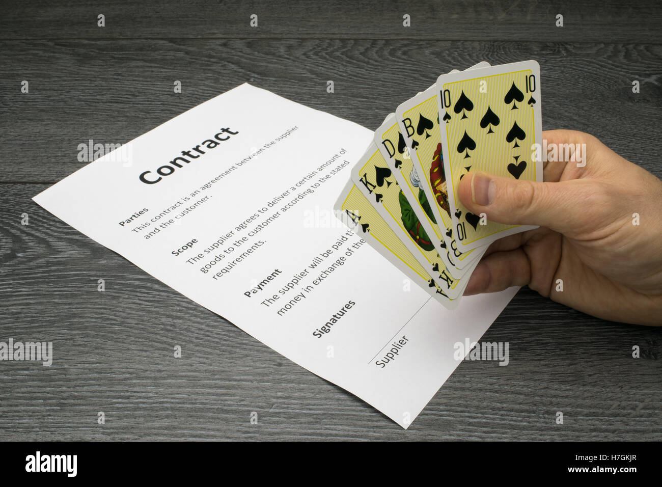 Conceptual or abstract illustration of getting or winning the contract ...
