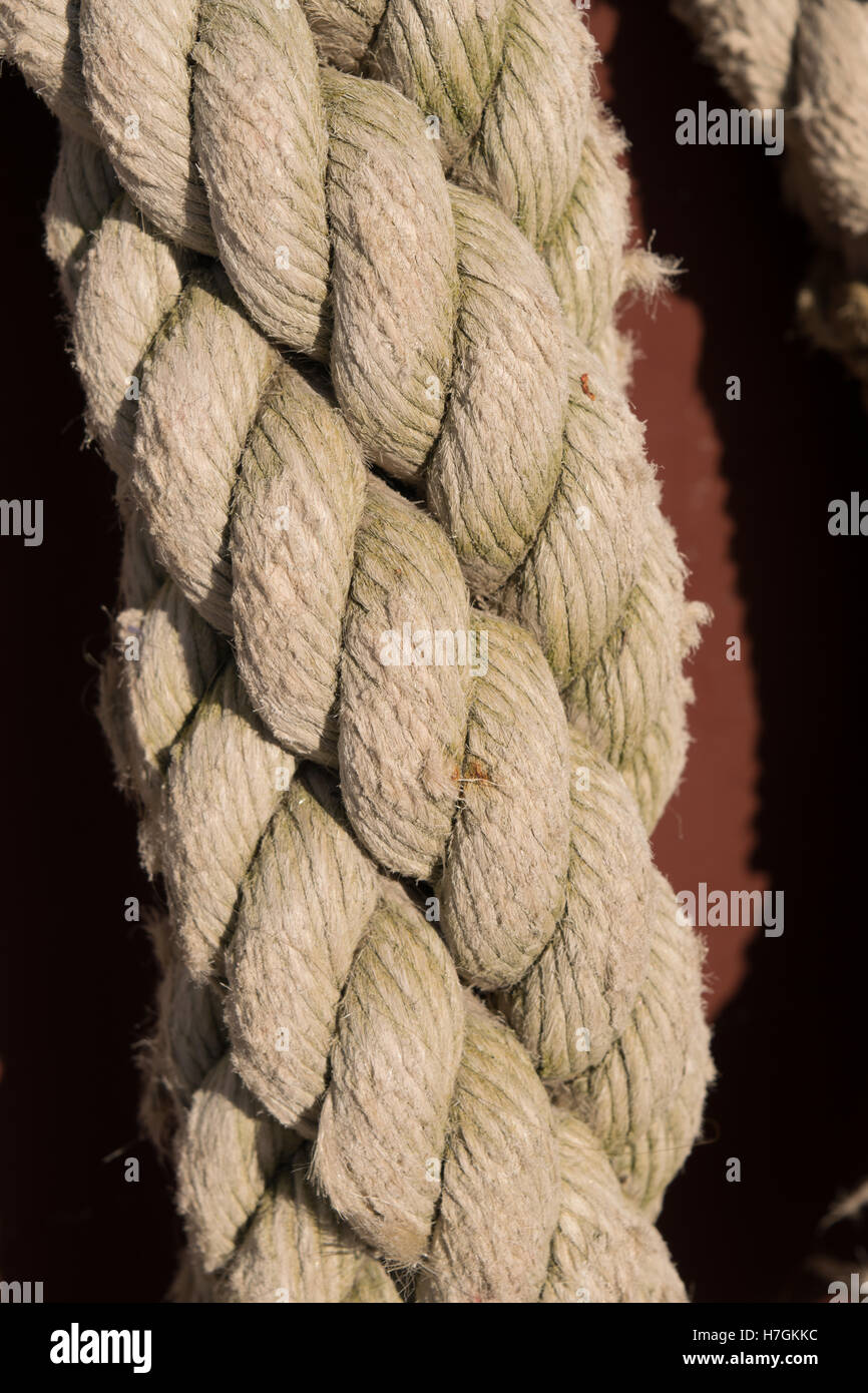 Old worn rope for use as background Stock Photo - Alamy