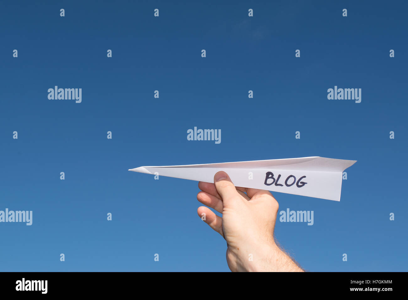 Conceptual illustration of launching a new blog Stock Photo - Alamy